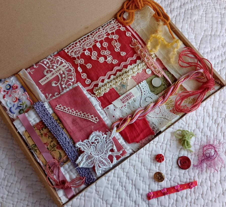 Slow Stitching kit - Silk and lace summer weddi... - Folksy