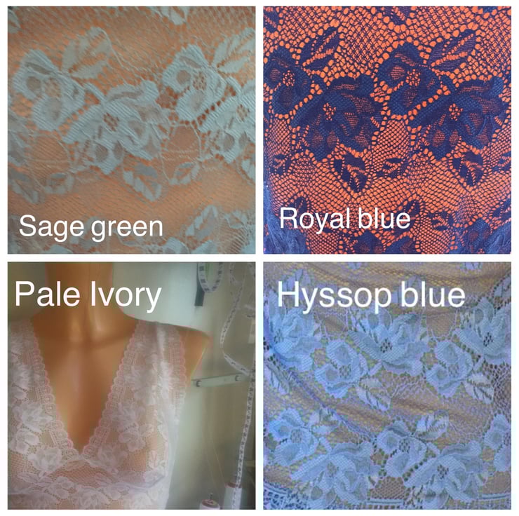 Royal blue stretch lace camisole and shorts set. - Folksy