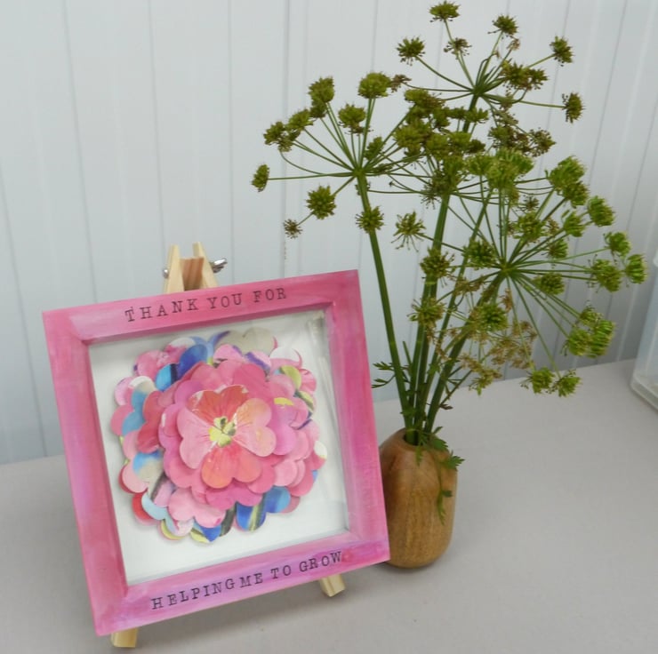 Thank you gift, Teacher gift, Flower Frame - Folksy