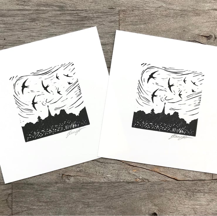 Swifts: by Suffolk printmaker Beth Knight.Origi... - Folksy