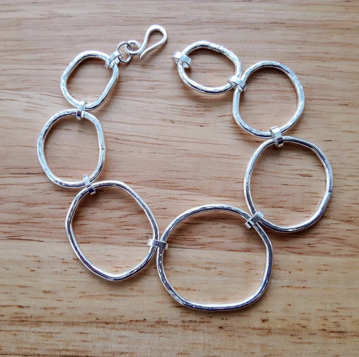 Sterling Silver Large Link Chain Bracelet, Hall... - Folksy