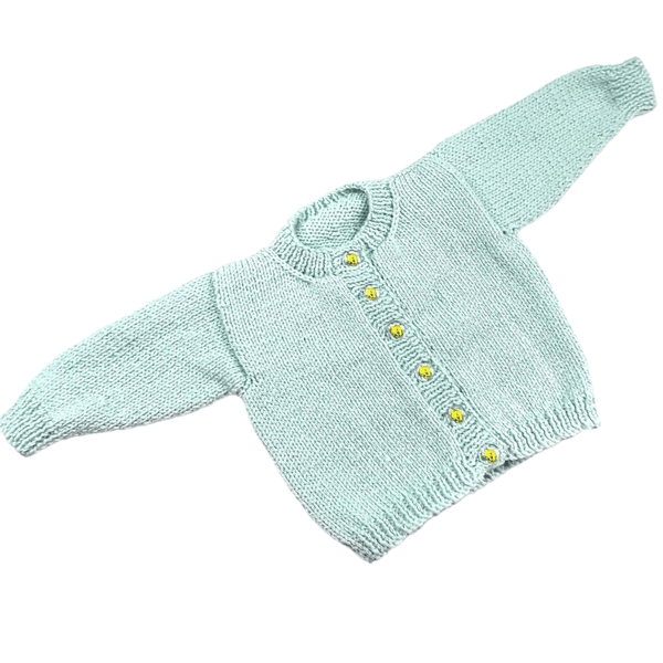 Gender-Neutral Baby Cardigan, Hand Knitted in D... - Folksy