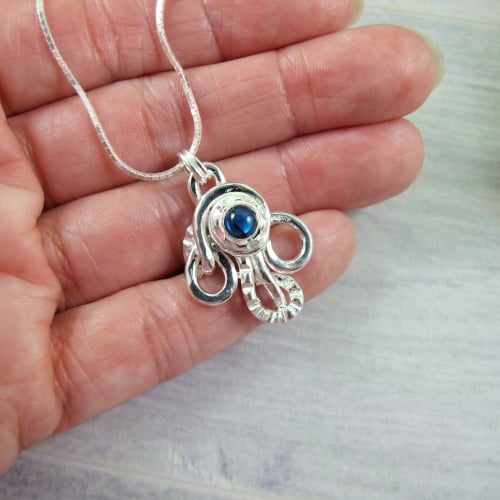 Ocean Inspired Necklace. Rolling Waves with Azu... - Folksy