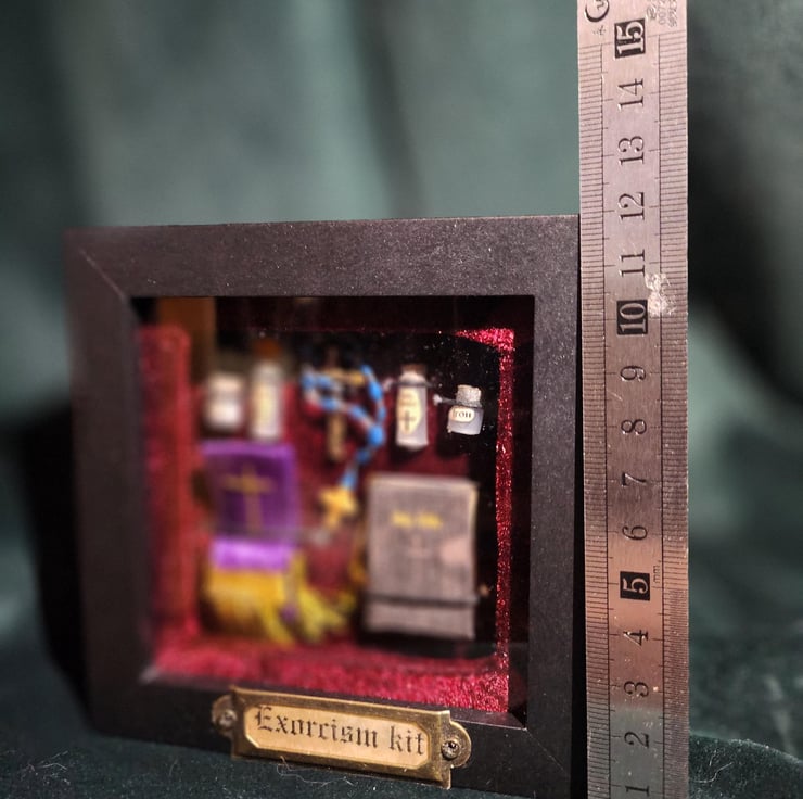 Miniature Exorcism Kit Shadow Box Art Handmade ... - Folksy