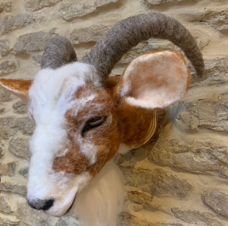 Handmade Faux Taxidermy Goats Head - Folksy