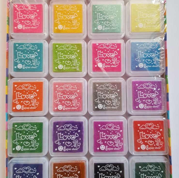 24pc Ink Pad Stamper Set - Square - Sponge - Mi... - Folksy