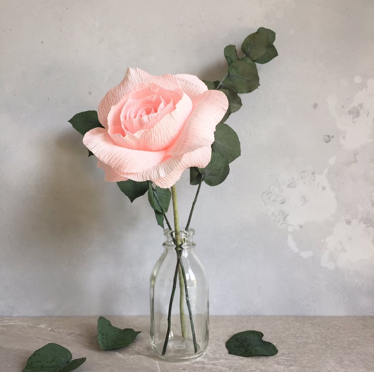 A Pink Paper Rose - Folksy