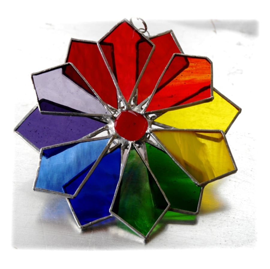 RESERVED for JOAN Rainbow Windmill Stained Glas... - Folksy
