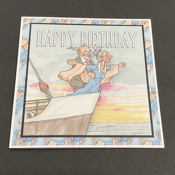 Handmade Funny Wrinklies at the Movies 6 x6 inc... - Folksy