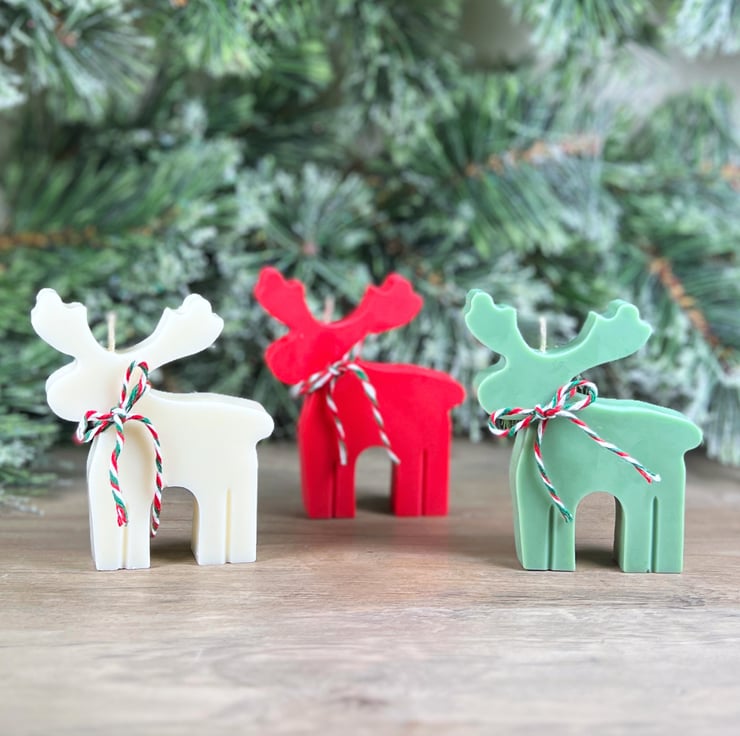 Christmas Reindeer Candle - Rudolph Christmas D... - Folksy