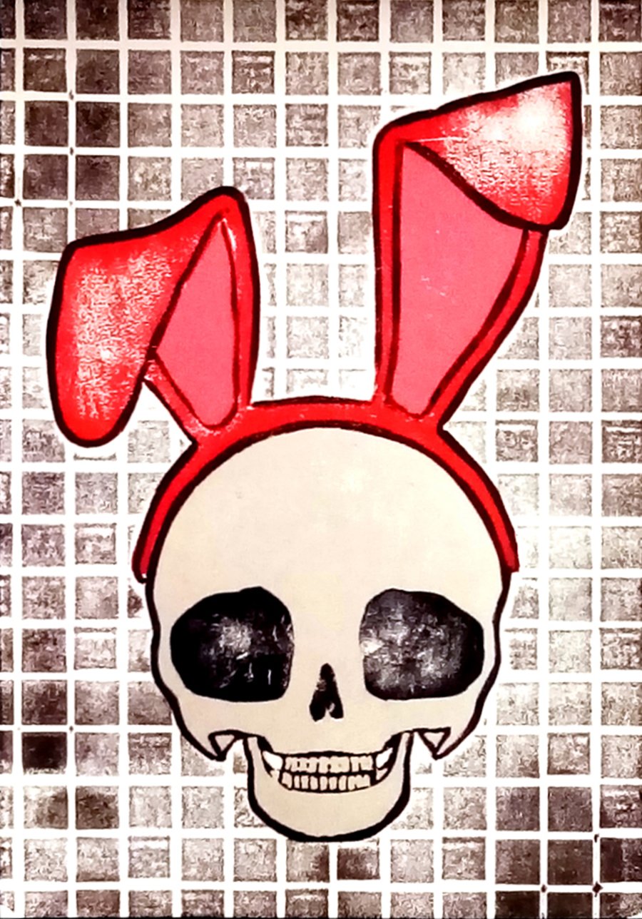 Silver Skullbunny Pullip Skull, Four Colour A4 ... - Folksy