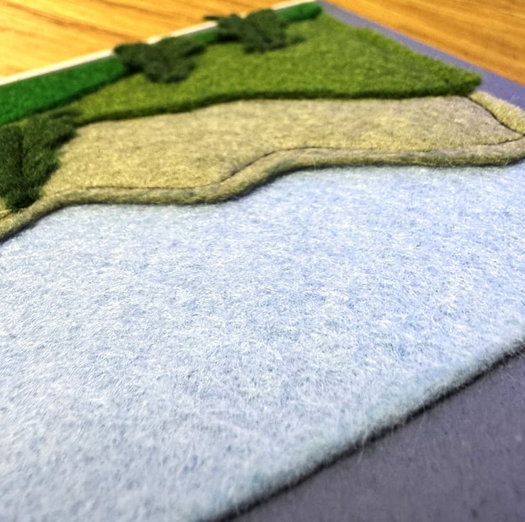 Scottish Hills - Felt and Freehand Embroidery S... - Folksy