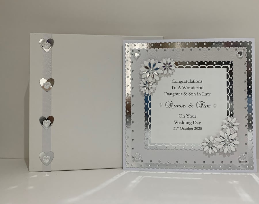 Wedding Congratulations Card 8x8 inch size with... - Folksy