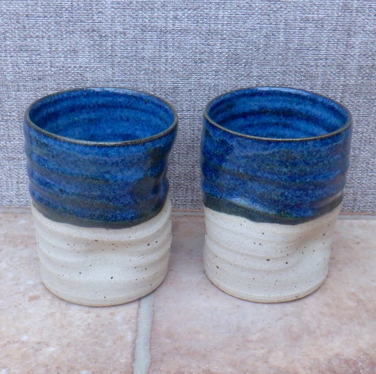 Pair of water or juice beaker tumbler wheel thr... - Folksy
