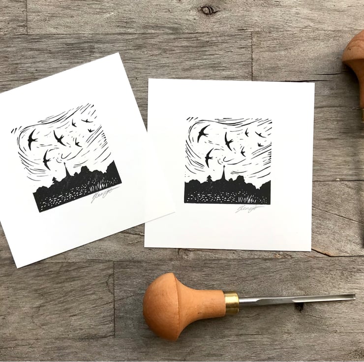 Swifts: by Suffolk printmaker Beth Knight.Origi... - Folksy