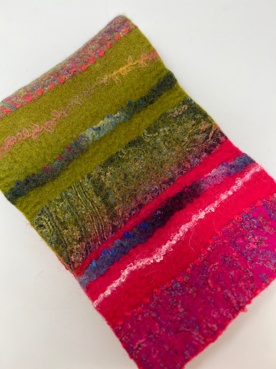 Rainbow Nuno Felt and Stitch Journal Notebook - Folksy