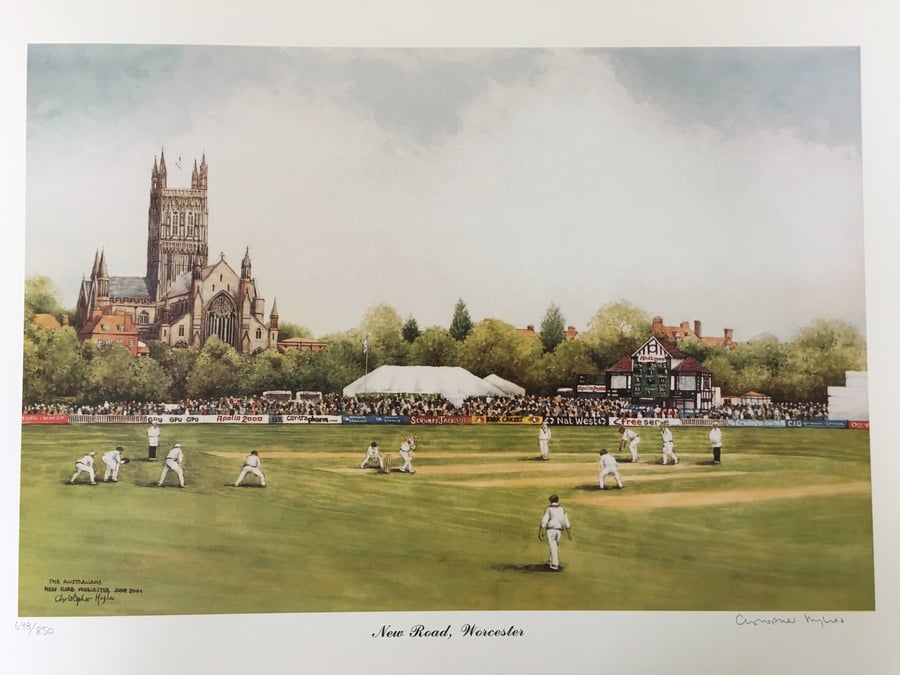 Worcestershire County Cricket . New Road. Signe... - Folksy
