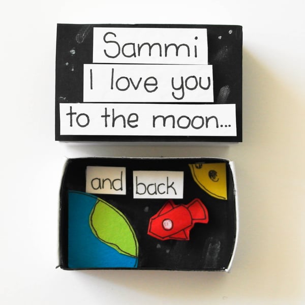 Love you to the Moon and Back Personalised matc... - Folksy