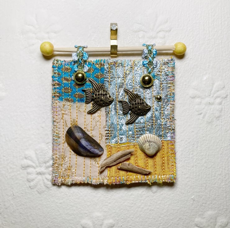 Miniature quilted wall hanging, seaside theme - Folksy