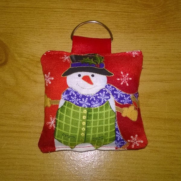 Snowman key ring, christmas key ring, robin, sn... - Folksy