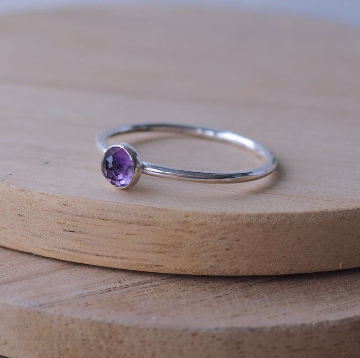 Amethyst Silver Ring, February Birthstone Jewel... - Folksy