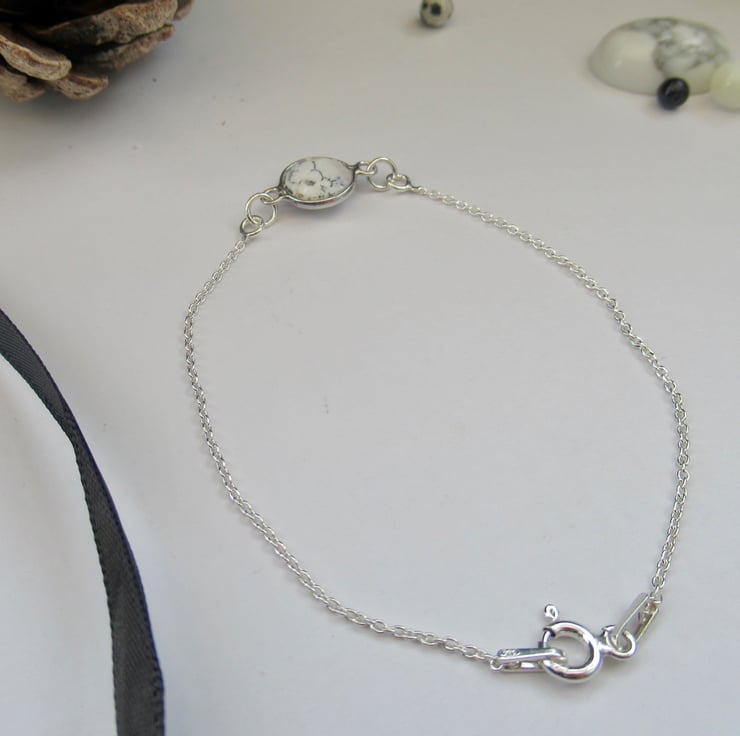 Unique Dendritic Opal connector SS bracelet - Folksy