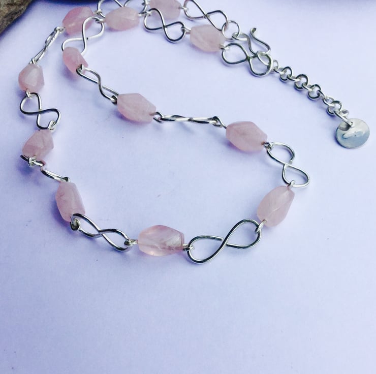 Sterling Silver Infinity Link Necklace and Brac... - Folksy