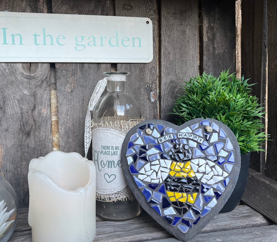 Bee Happy Mosaic Craft Kit - Pick your colour - Folksy