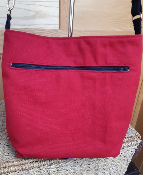 Red canvas bag - Folksy