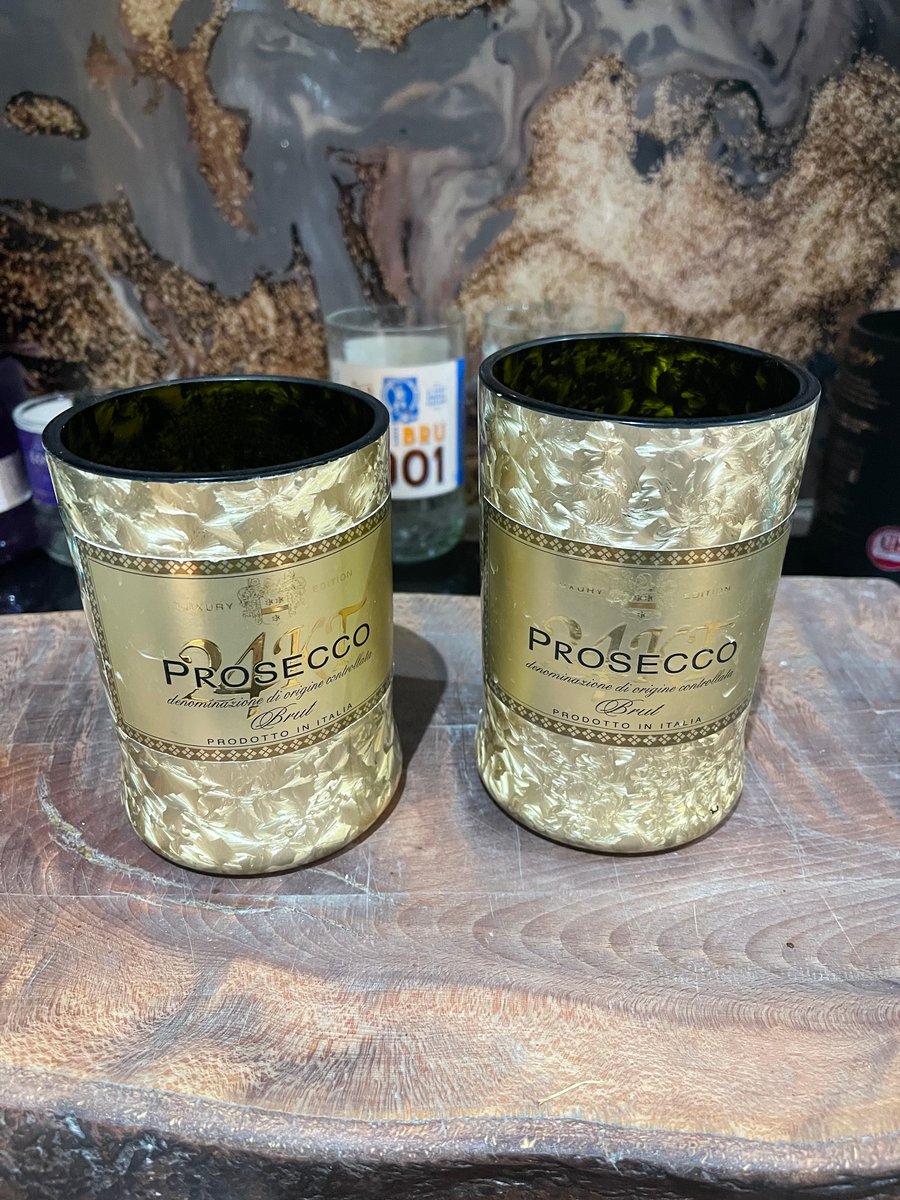 Pair of Prosecco 24kt Glass - Folksy