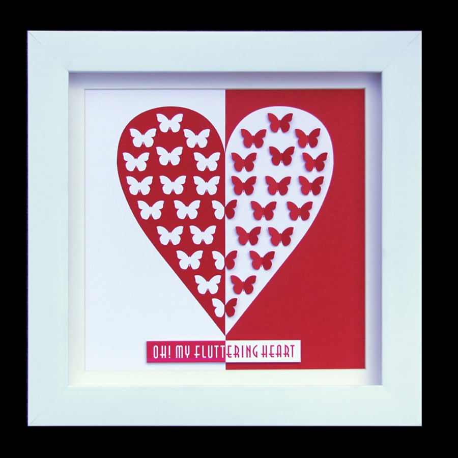 12 - OH! MY FLUTTERING HEART PAPER SCULPTURE WI... - Folksy