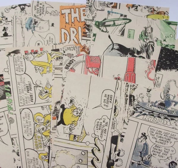 Comic book scrap paper pack: 40 small pieces fo... - Folksy