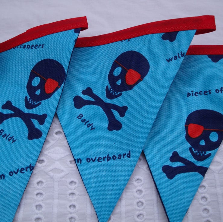 Cotton Bunting - pirates - children - funky - ... - Folksy