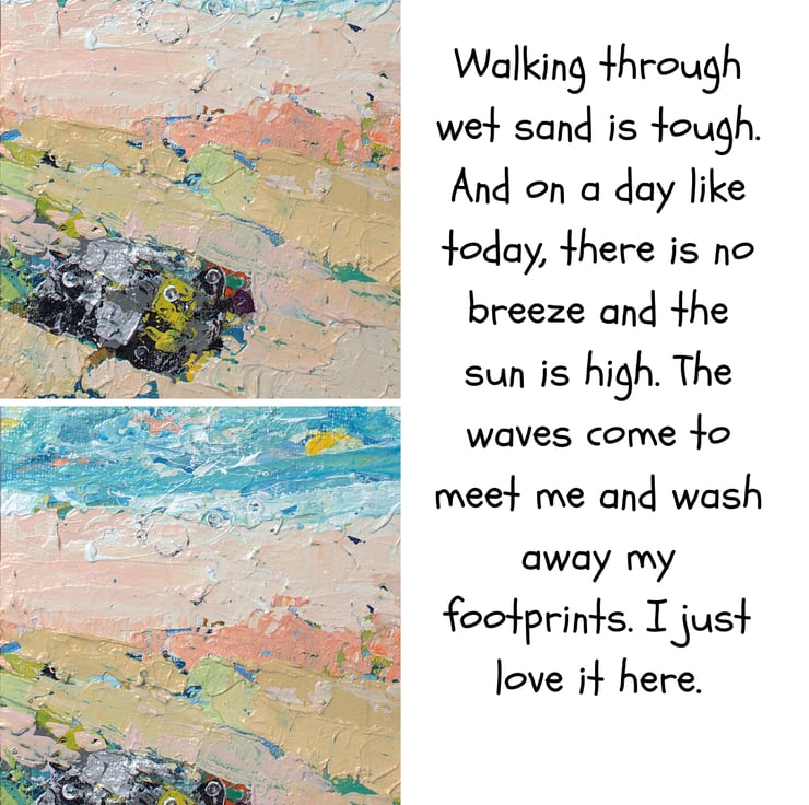 A small coastal landscape - textured art - seas... - Folksy
