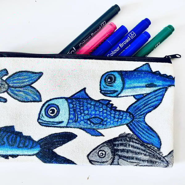 Hand painted pencils case, pencil case, cosmeti... - Folksy
