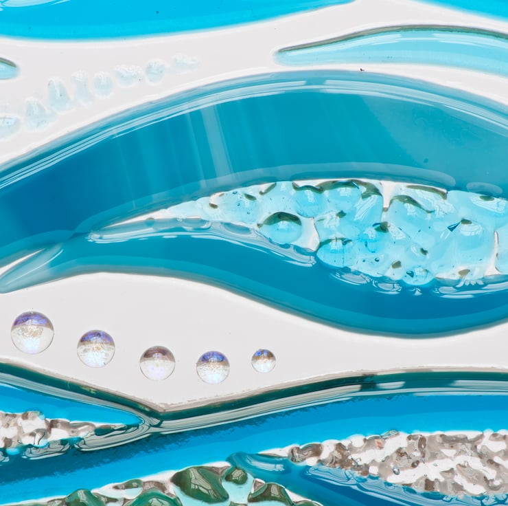 Fused Glass Panel set in a piece of waxed Sycam... - Folksy