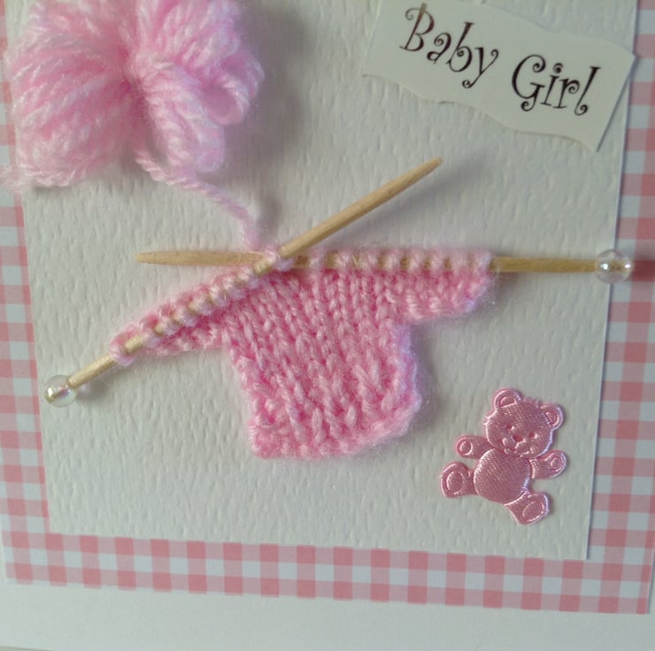 Handmade Card for a New Baby Girl - Folksy