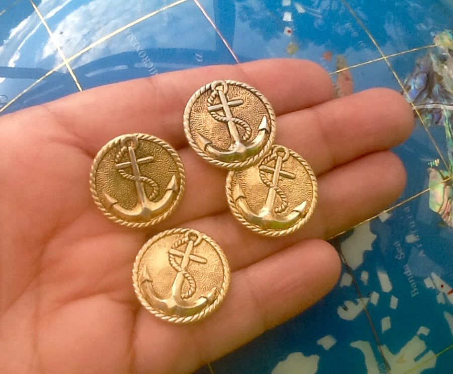 Set of 4 Marine Themed Vintage Buttons! - Folksy
