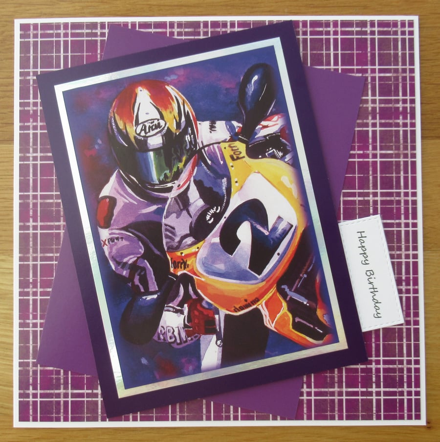 MotoGP - 8x8" Birthday Card - Folksy