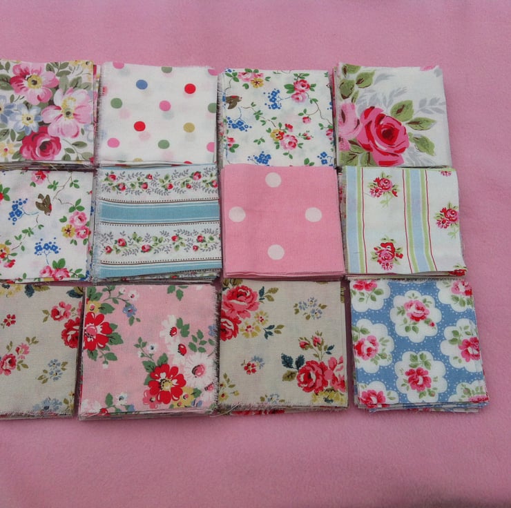 40 x 4" cotton squares in cath kidston fab... - Folksy