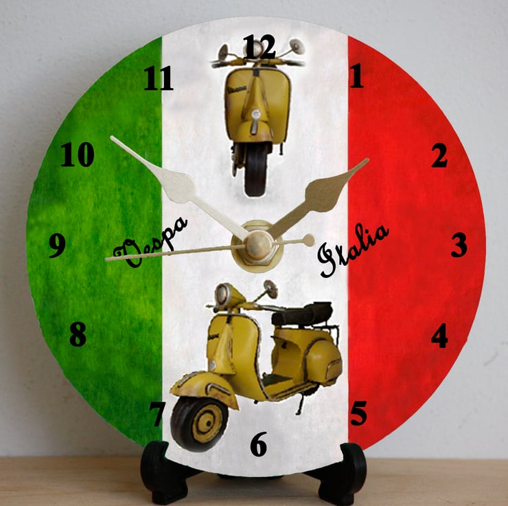 DIY 12cm Clock Kit Gift Set - Vespa Scooter in ... - Folksy