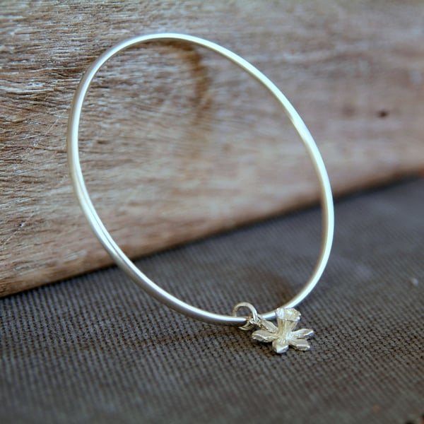 Silver Daffodil Bangle, Spring Bracelet, Welsh ... - Folksy