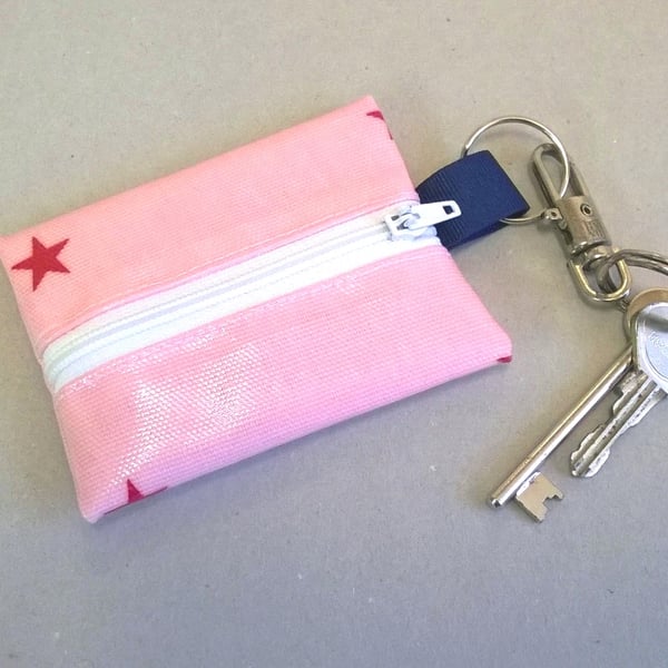 Coin purse key ring, Thick oilcloth, Fits lip V... - Folksy