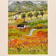 Mounted Acrylic Painting of a Croft. 10 x 8 inc... - Folksy