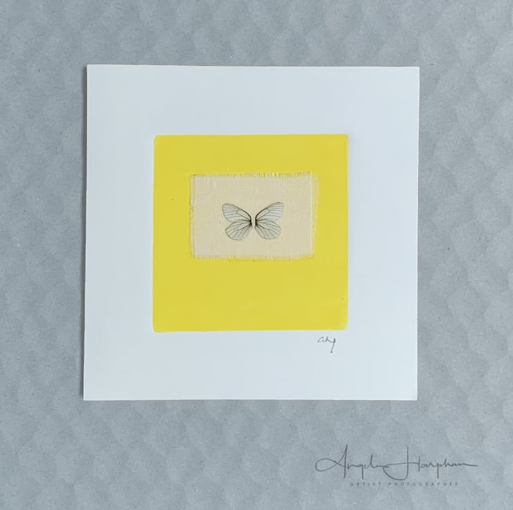 Square Blank Card - Fine Art - Yellow Lino Prin... - Folksy