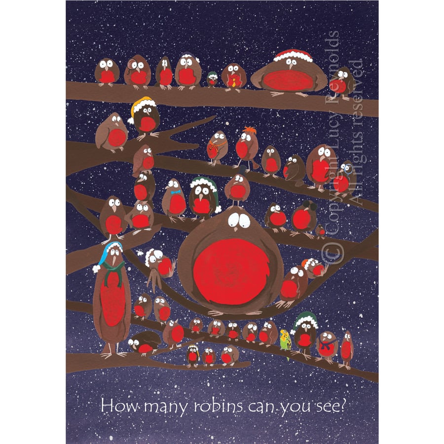 How many robins can you see? (A5) - Folksy