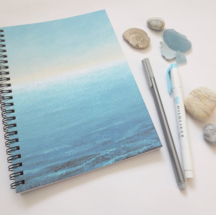 Ocean themed cover notebook spiral binding A5 (... - Folksy