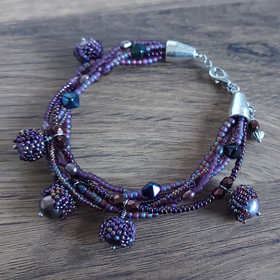 Multi-Strand Freshwater Pearl and Seed Bead Bra... - Folksy