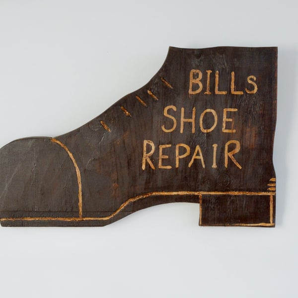Antique inspired Bills shoe repair sign boot si... - Folksy