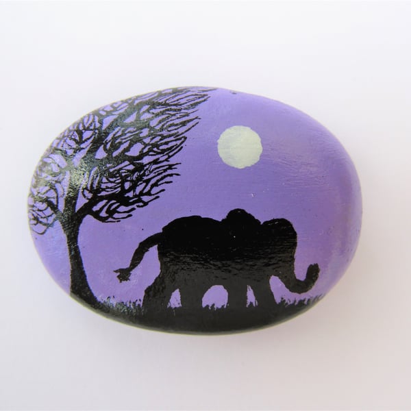 Elephant Magnet, Painted Rock, Stone Art, Eleph... - Folksy